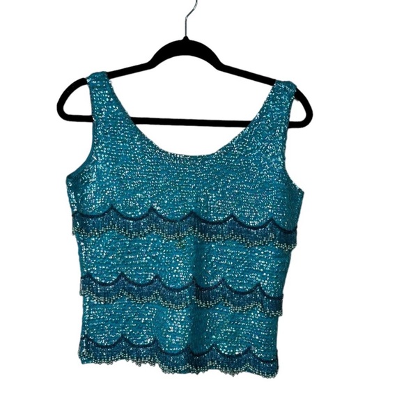 Tops | Hand Beaded Wool Sequin Top | Poshmark